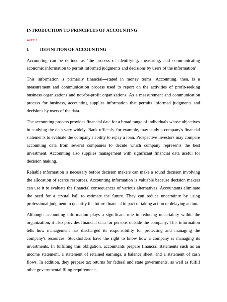 Introduction To Principles of Accounting | PDF | Balance Sheet | Debits ...