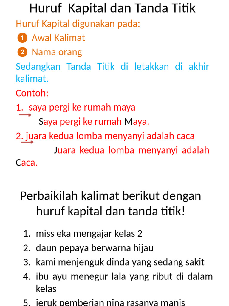 Penggunaan Huruf Kapital dan Titik | PDF