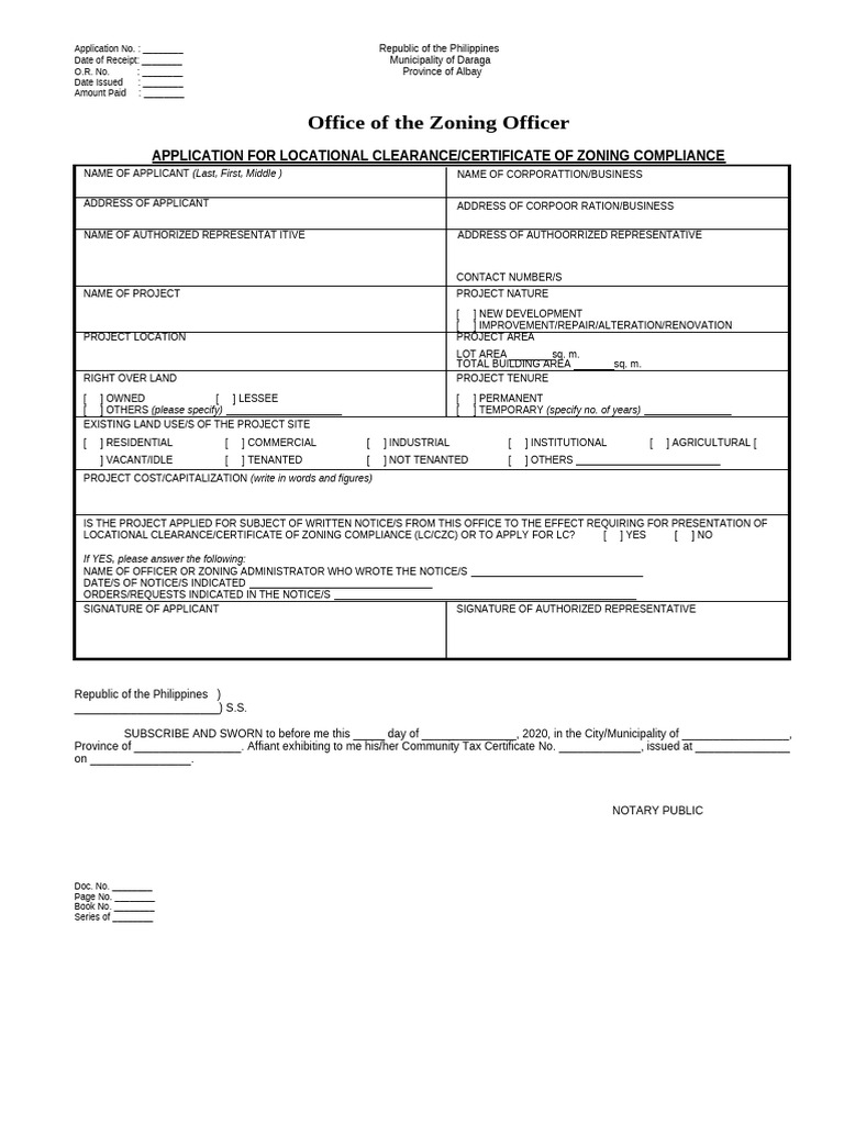 Application For Locational Clearance - Daraga | PDF | Common Law | Urban