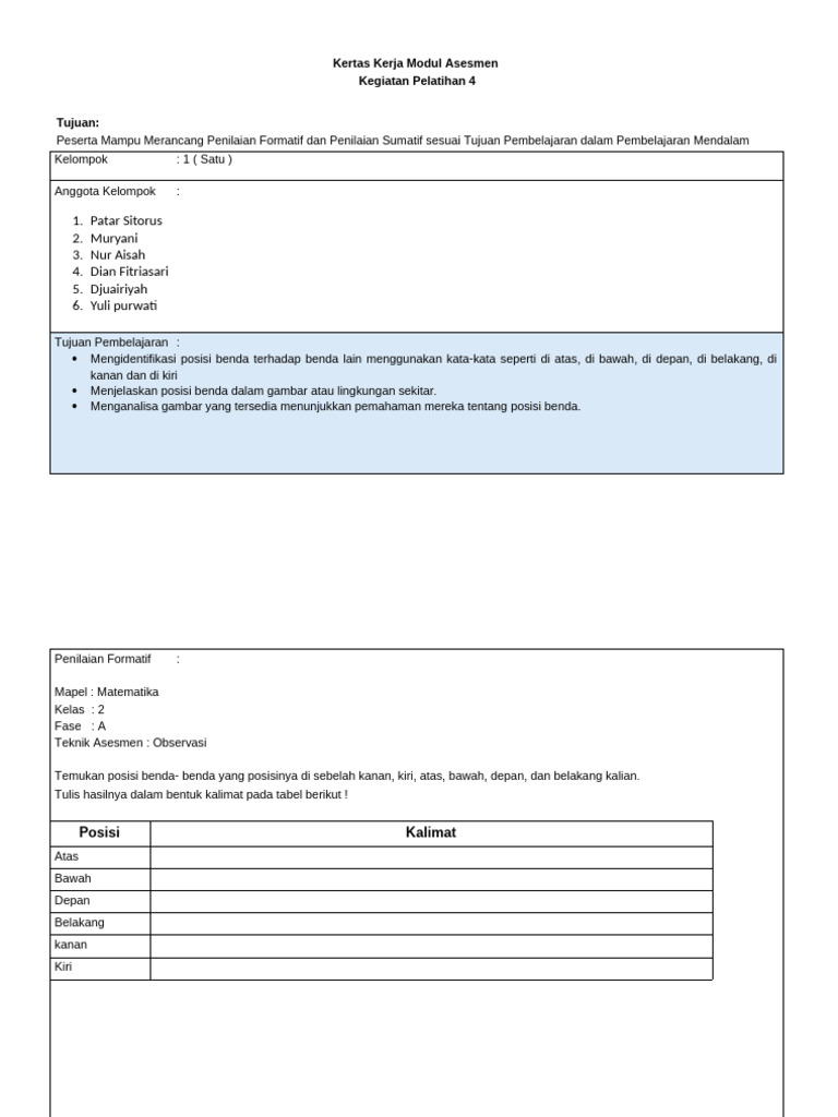 KP.4 - Modul 4 - Kertas Kerja Modul Asesmen | PDF