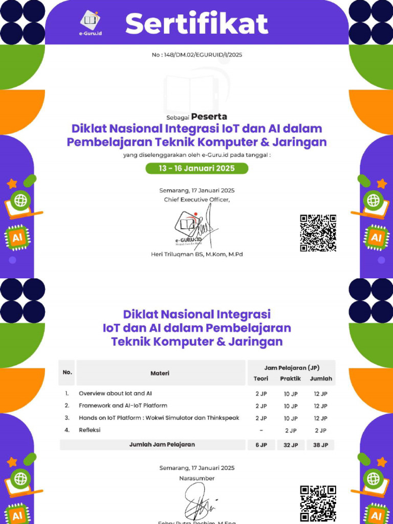 Sertifikat TKJ Jan 2025 - IU | PDF