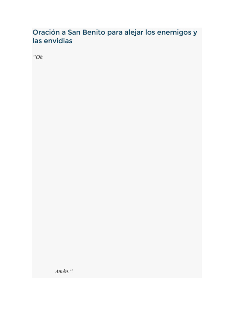 Oraciones A San Benito | PDF