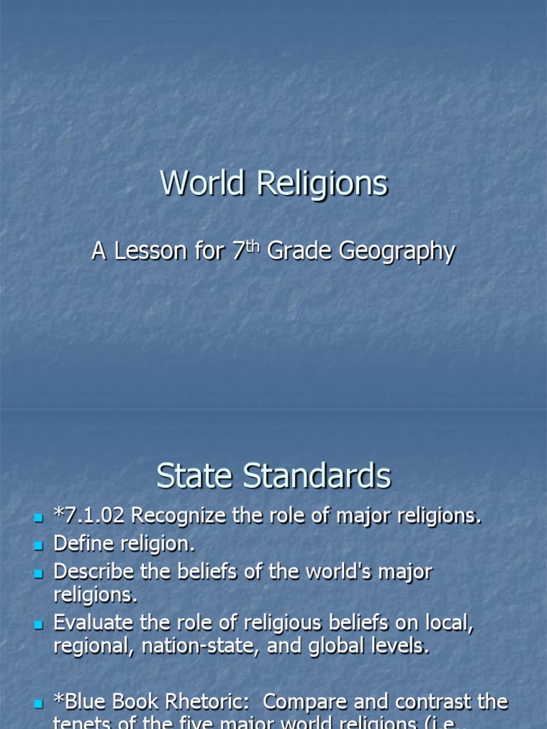 World Religions: A Lesson For 7 Grade Geography | PDF | Nevi'im ...