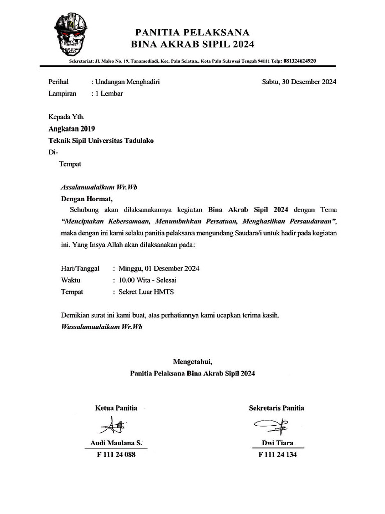 Undangan Bina Akrab 24 | PDF