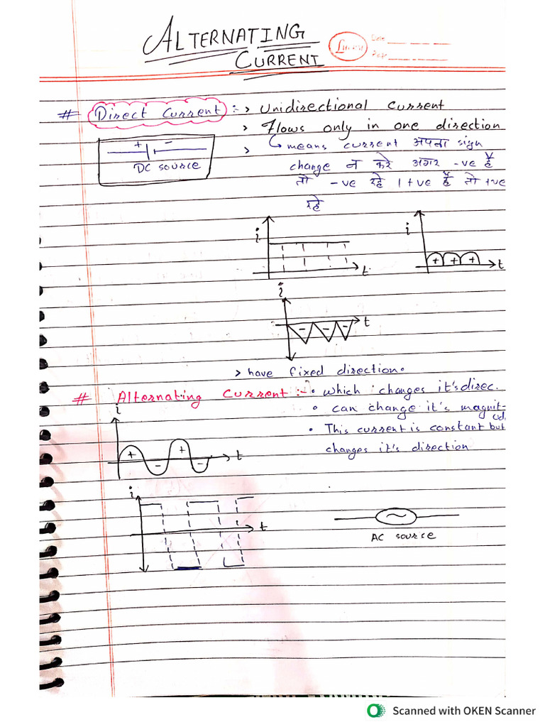 Alternating Current Short Note | PDF