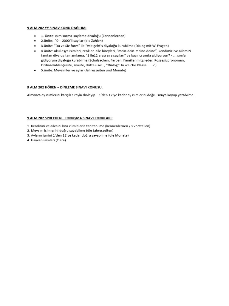 9 Alm 202 Sinav Konulari | PDF