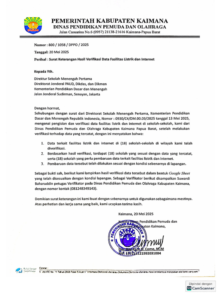 Surat Keterangan Fasilitas Listrik Dan I | PDF