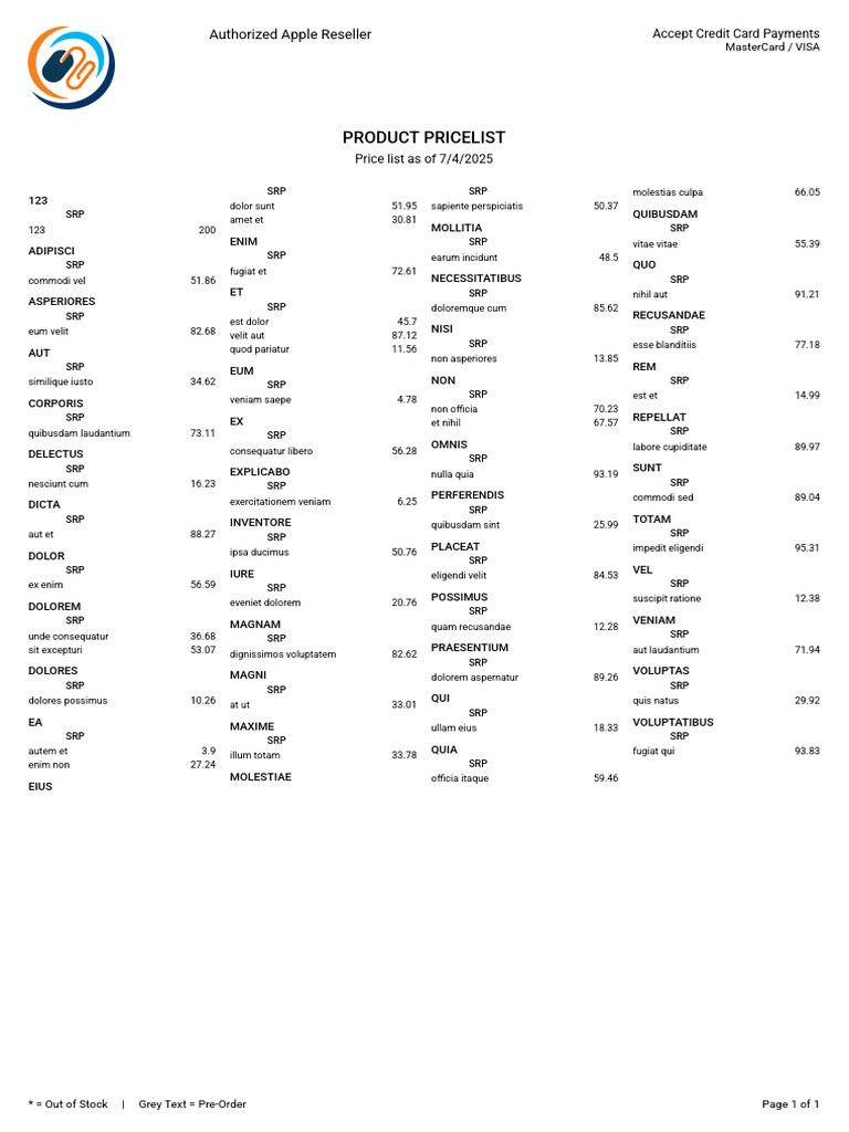 Complete PriceList 7-4-2025 | PDF