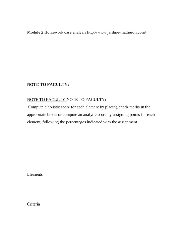 Module 2 Homework Case Analysis Httpwwwjardinematheson | PDF