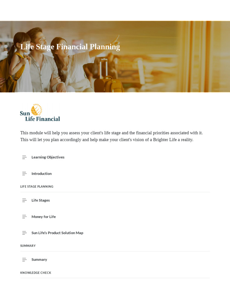 Life Stage Financial Planning | PDF