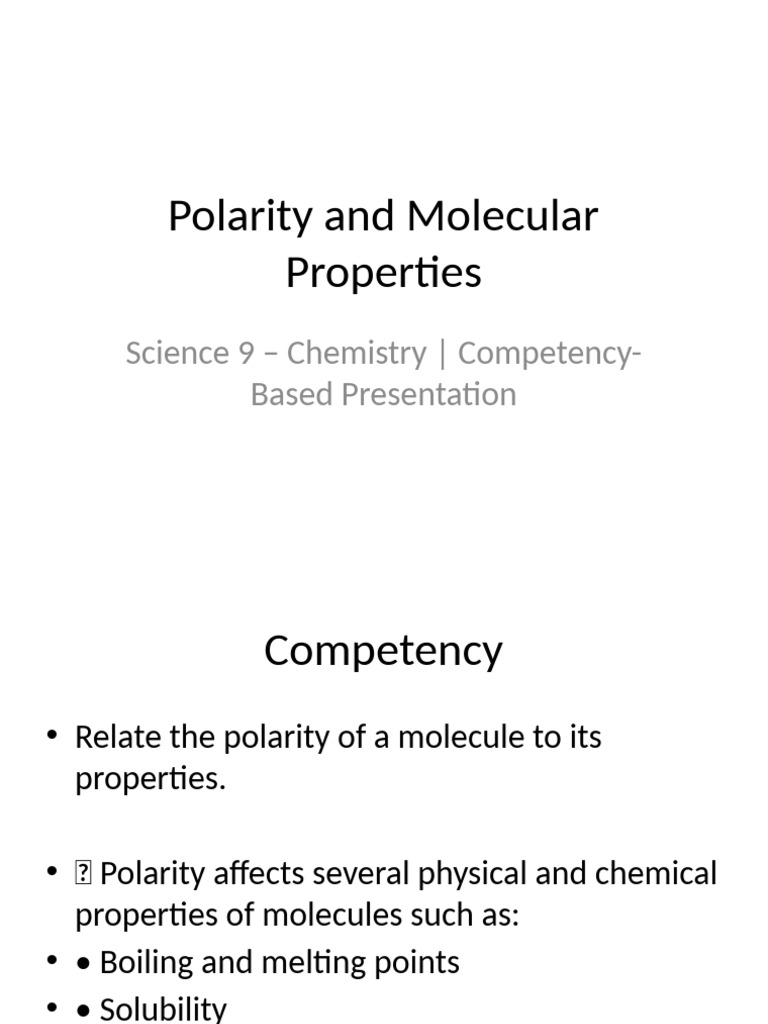 Polarity and Properties Presentation | PDF