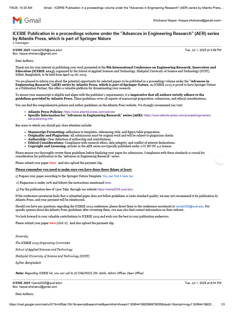 ICERIE 2025 Publication Guidelines | PDF | Plagiarism