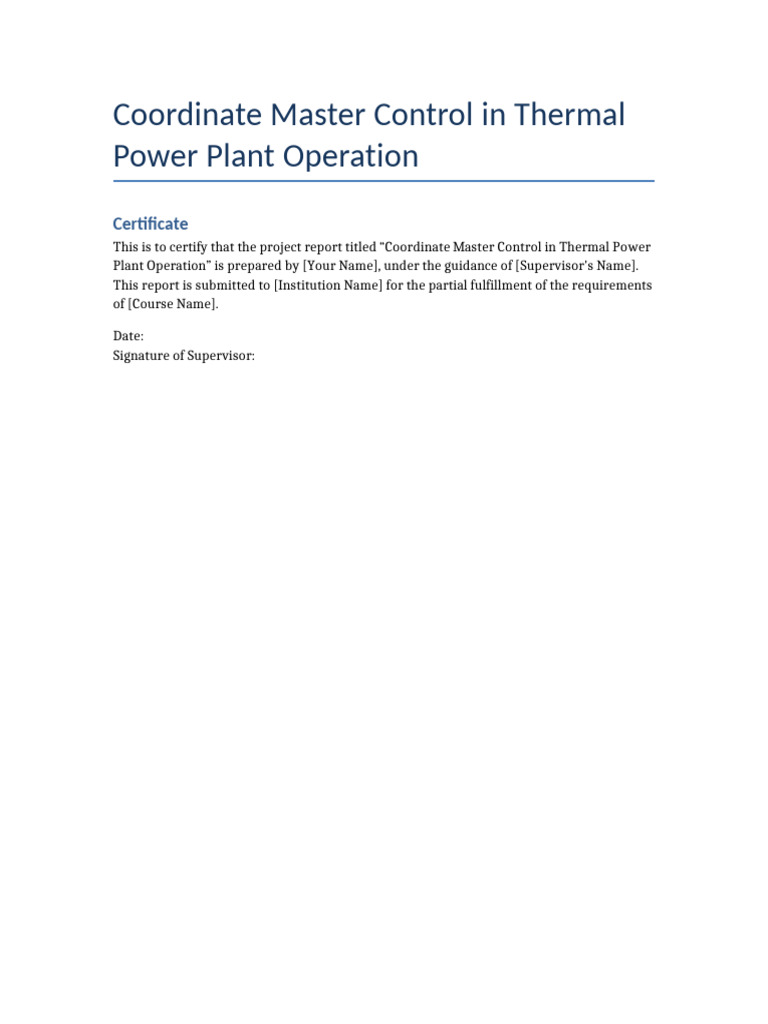 Coordinate Master Control Report | PDF | Boiler | Power Station
