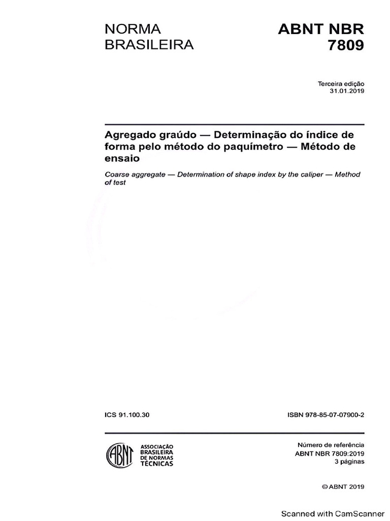 ABNT NBR 7809 - 2019 - Agregado Graúdo - Determinação Do Índice de ...
