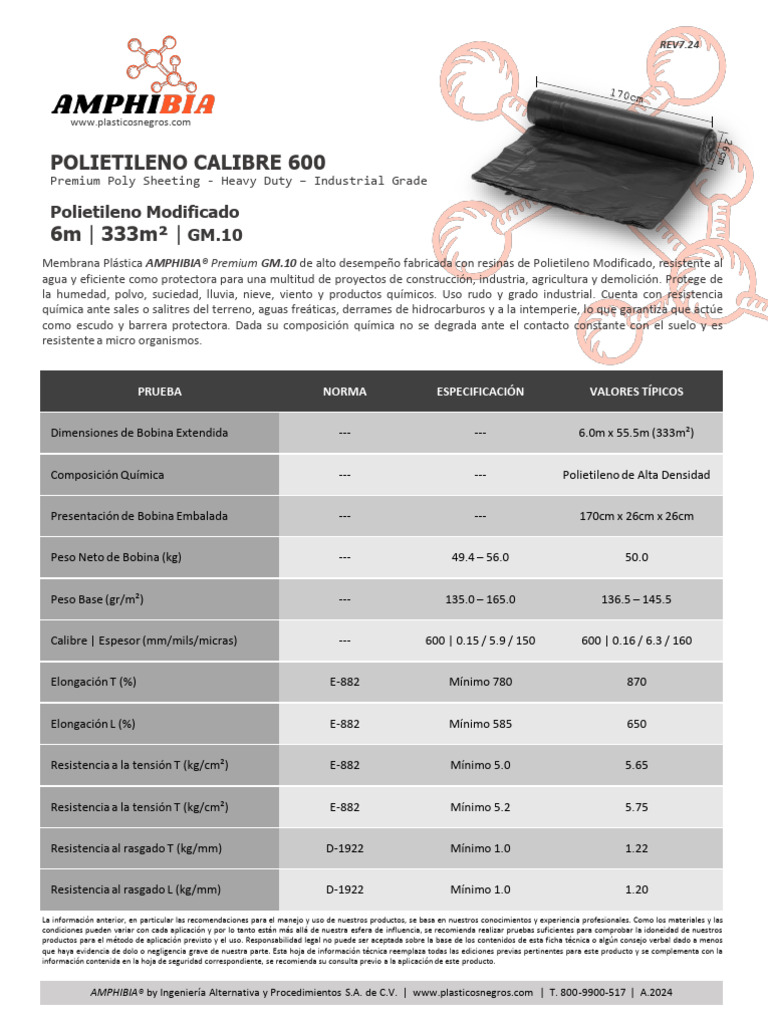 Datasheet - Amphibia Cal600 6m Gm10-1 | PDF
