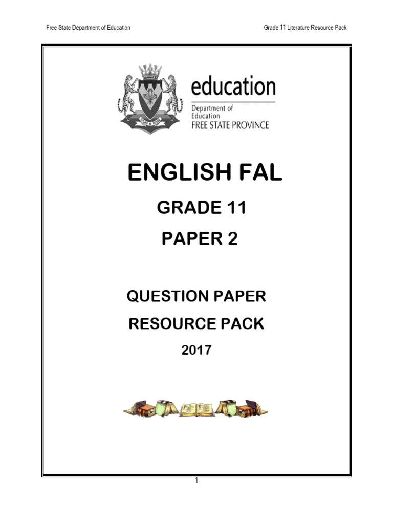 Grade 11 Fal Literature Question Paper Resource Pack 2017 | PDF | Poetry
