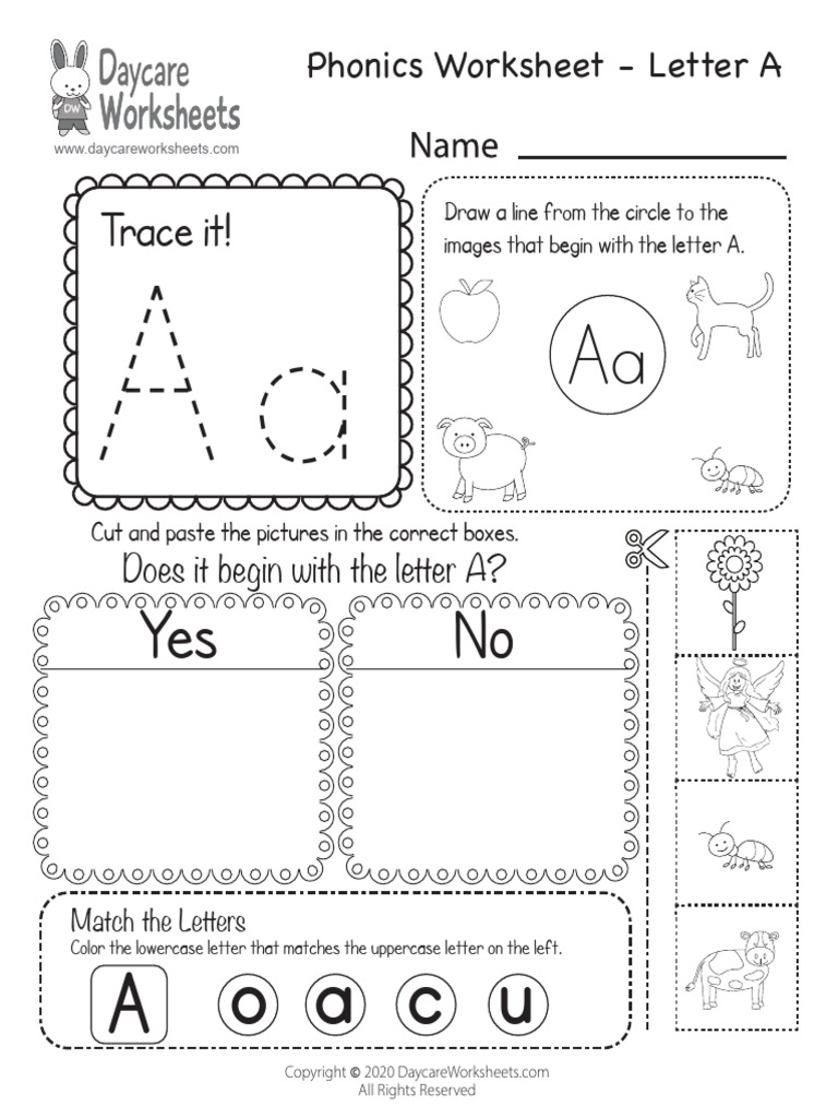 Beginning Sounds A Phonics Worksheet | PDF