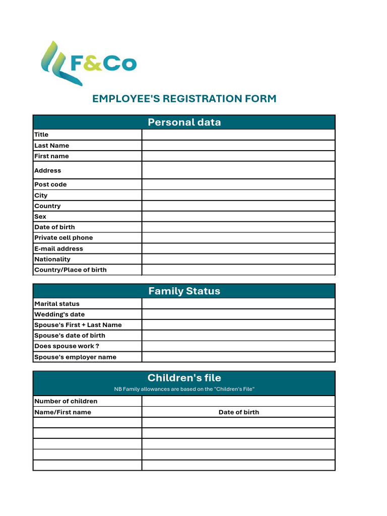 Employee Registration Form | PDF