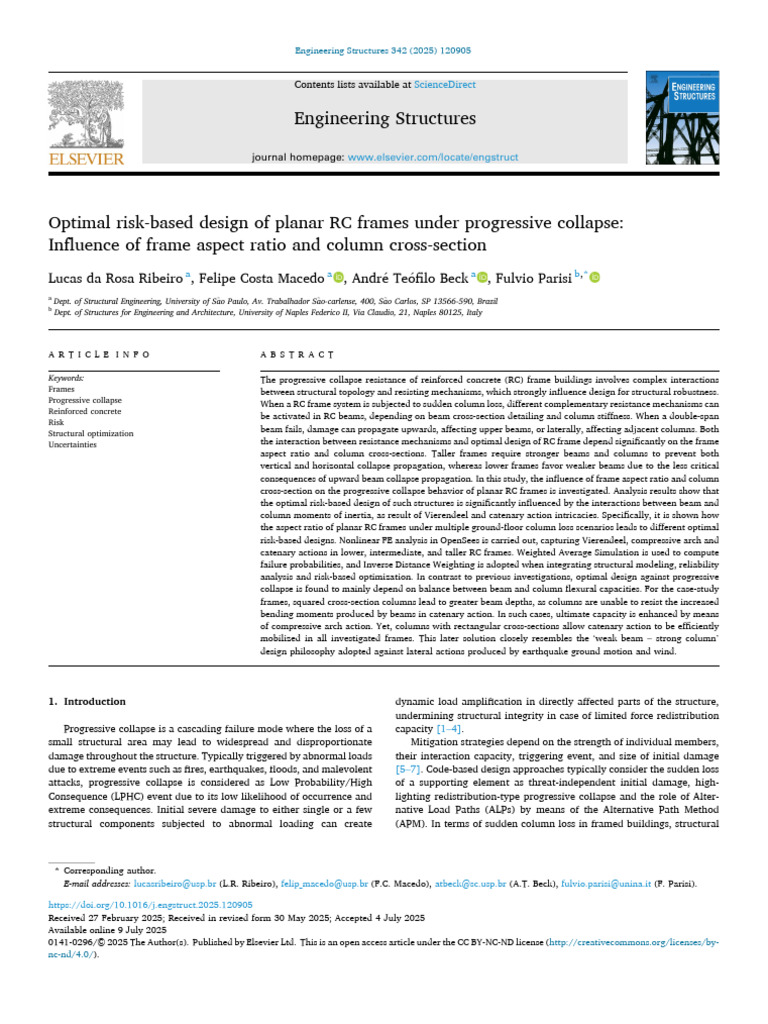 Optimal Risk-Based Design Under Progressive Collapse | PDF | Beam ...