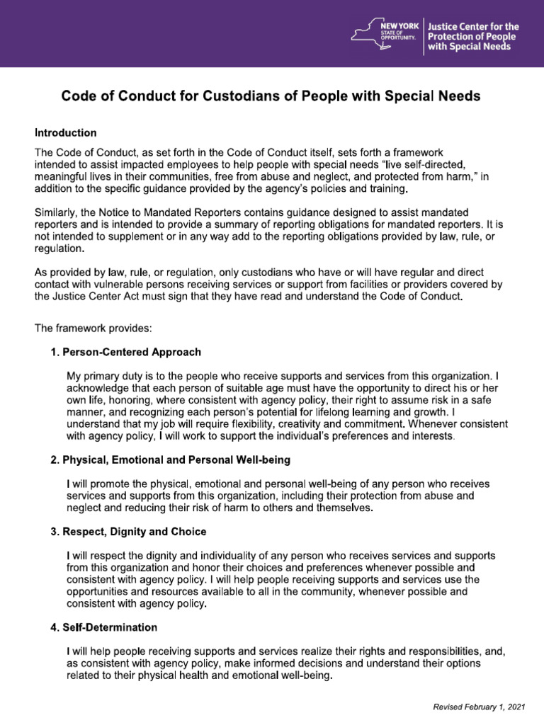 Code of Conduct Form | PDF