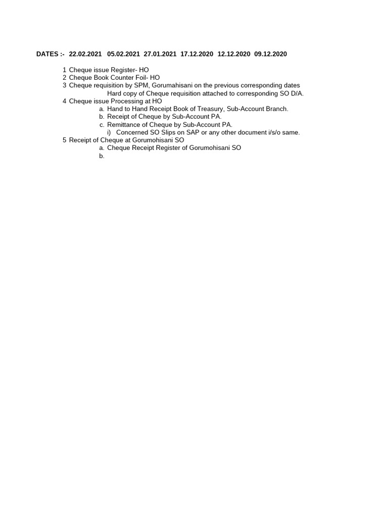 Cheque Issue Register Format Guide | PDF