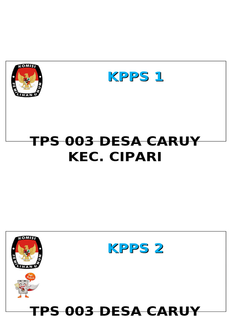 Label Meja Kpps | PDF