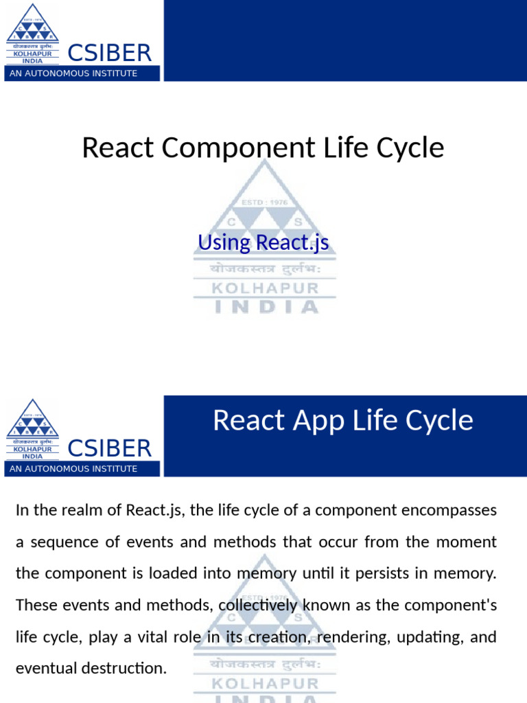 React Component Life Cycle | PDF | Method (Computer Programming) | Constructor (Object Oriented ...