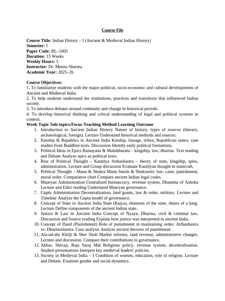 Course File Meenu History | PDF | Democracy | Political Ideologies