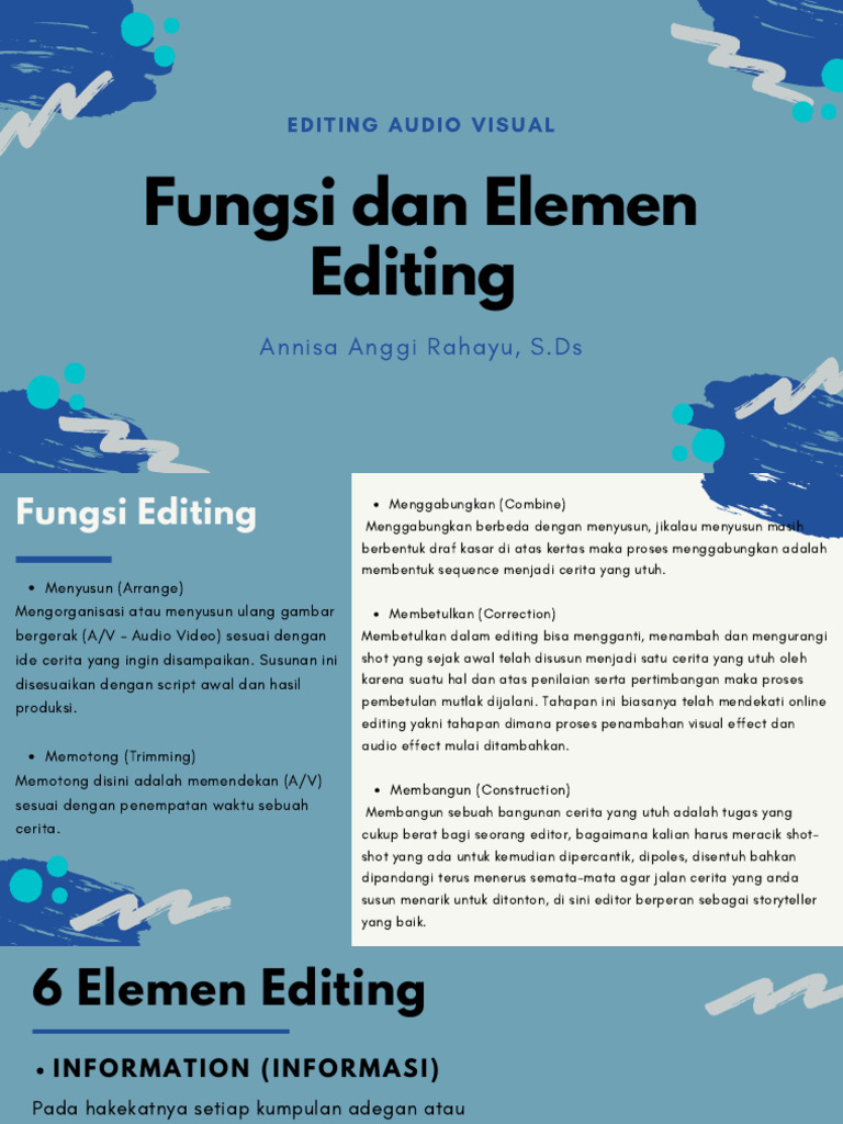 Fungsi Dan Elemen Editing | PDF