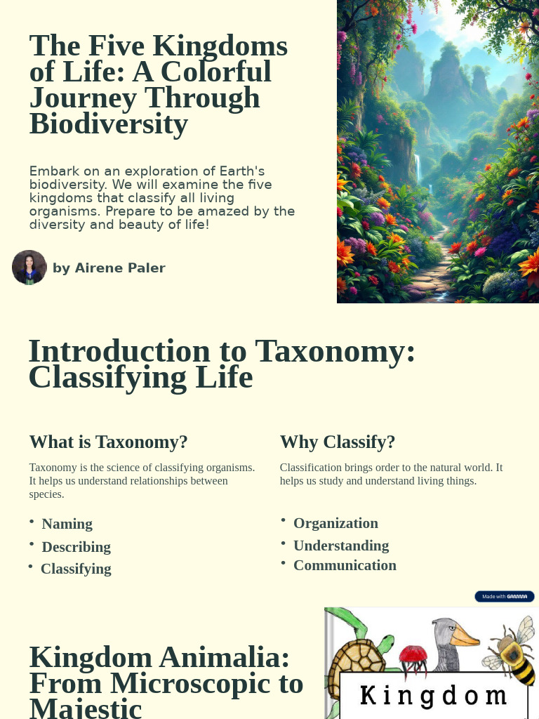 The Five Kingdoms of Life A Colorful Journey Through Biodiversity ...