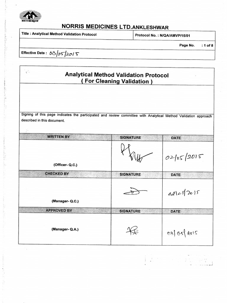 AMVP For Cleaning Validation | PDF
