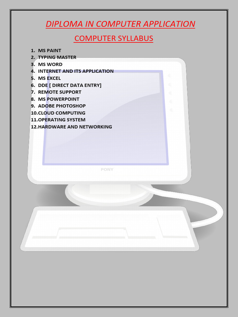 Diploma in Computer Application | PDF