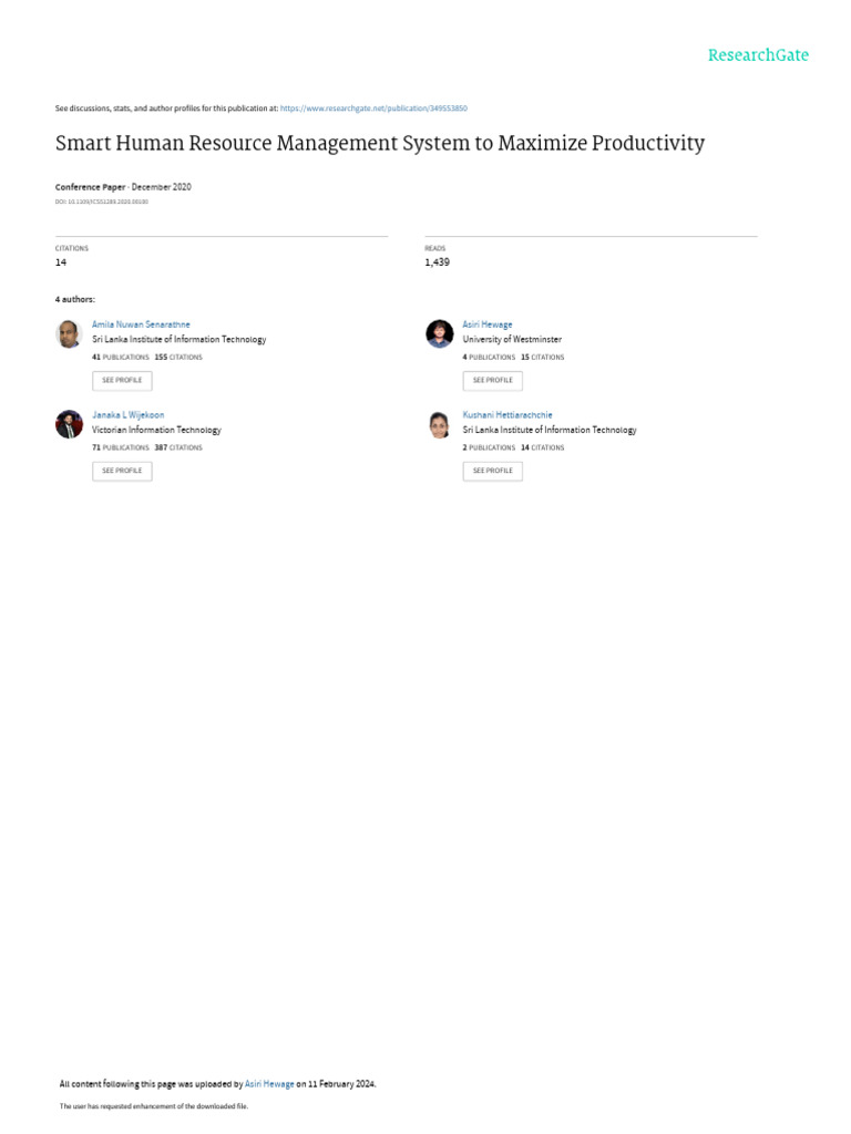 Smart Human Resource Management System | PDF | Machine Learning | Human ...