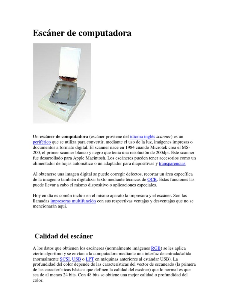 La definición y tipos de escáneres: Dispositivos para digitalizar ...