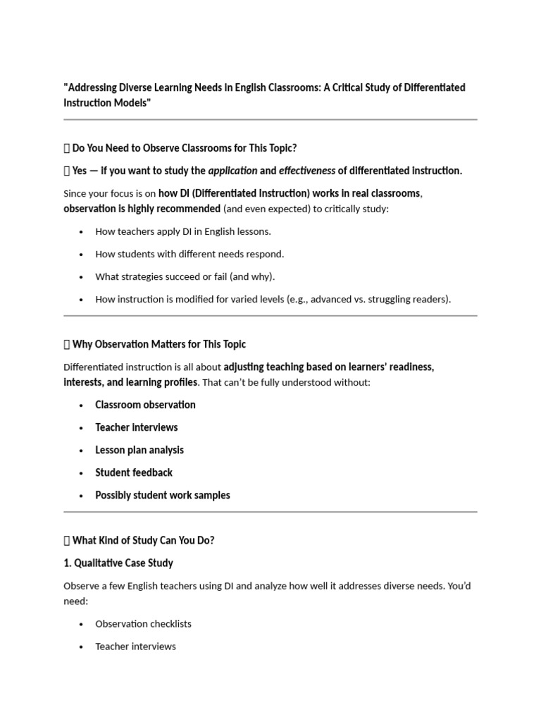 Addressing Diverse Learning Needs in English Classrooms-2 | PDF