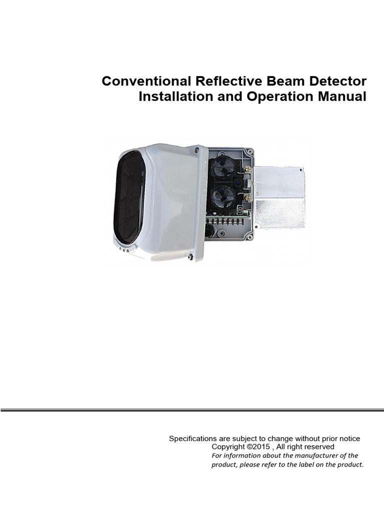 Beam Detector Installation Manual | PDF | Smoke | Equipment