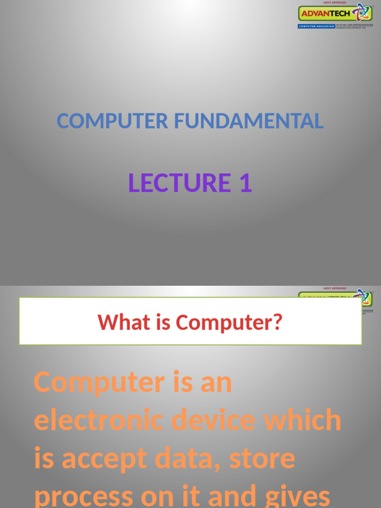 Computer Fundamental 1.Ppsx | PDF | Operating System | Computer Program