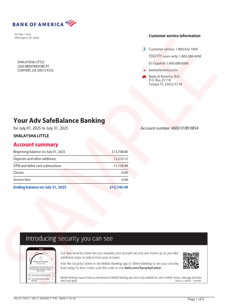 Watermark July 2025 | PDF | Overdraft | Fee