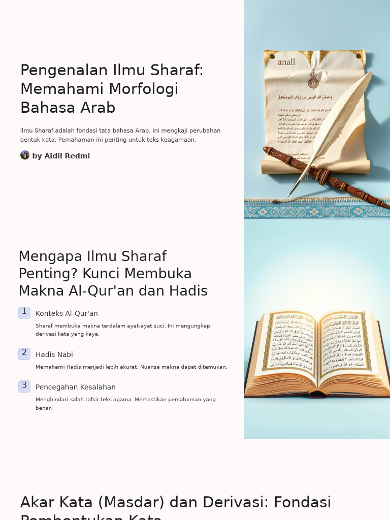 Pengenalan Ilmu Sharaf Memahami Morfologi Bahasa Arab | PDF