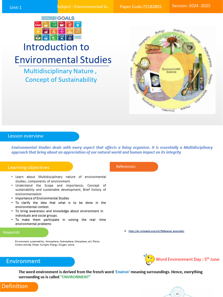 Understanding Environmental Studies | PDF | Sustainability ...