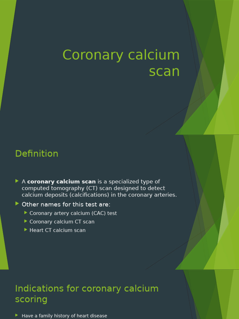 Coronary Calcium Scan | PDF | Coronary Artery Disease | Atheroma