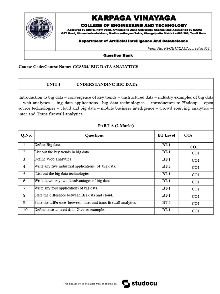 Question Bank | PDF | Map Reduce | Apache Hadoop