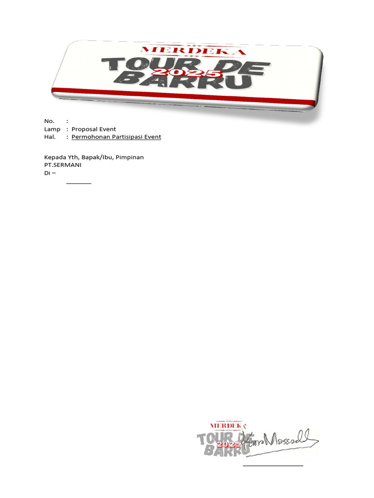 Permohonan Sponsorship Merdeka Tour 2025 | PDF