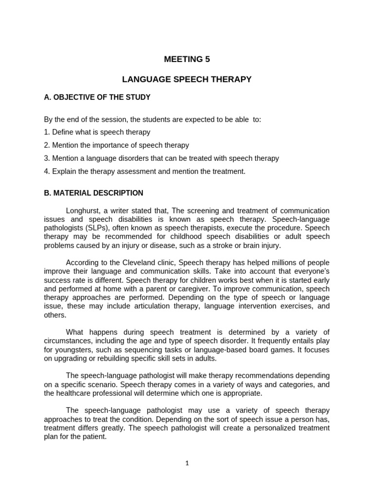 Psycholinguistics Meeting 5 - Speech Therapy | PDF | Aphasia | Medical ...