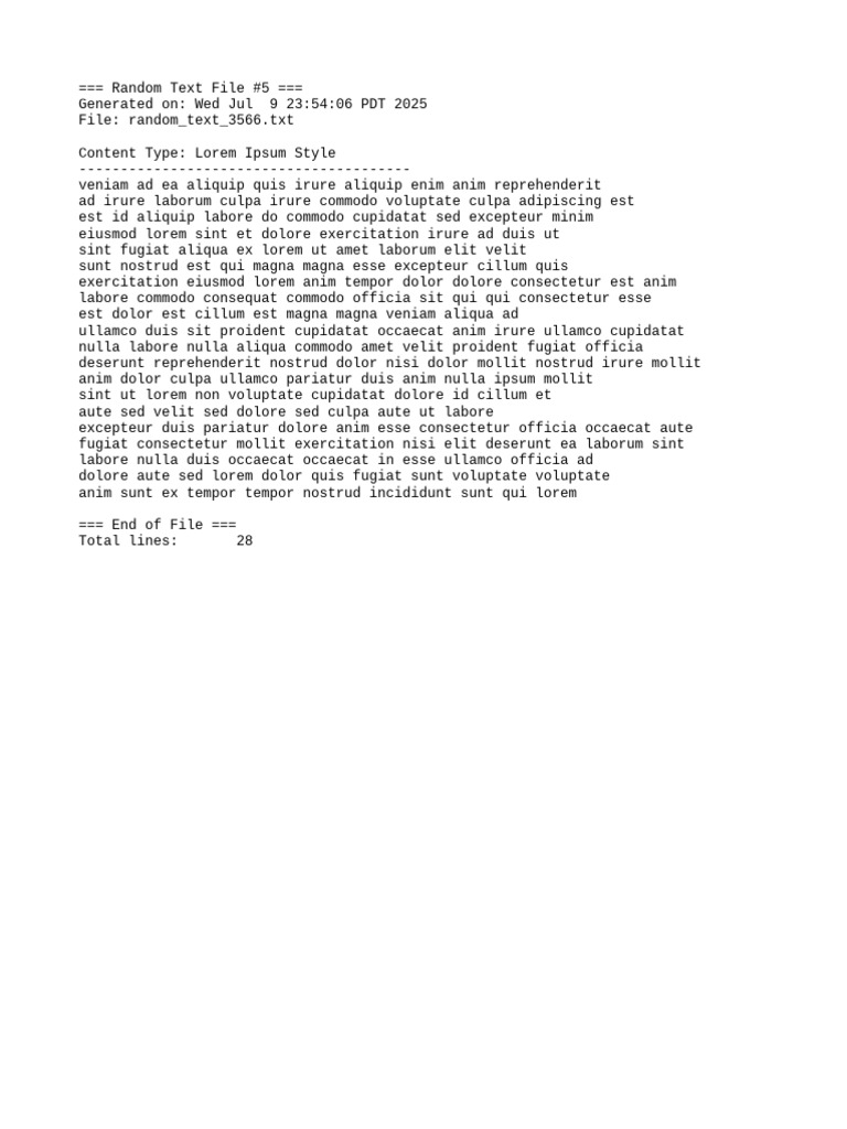 Random Text 3566 | PDF