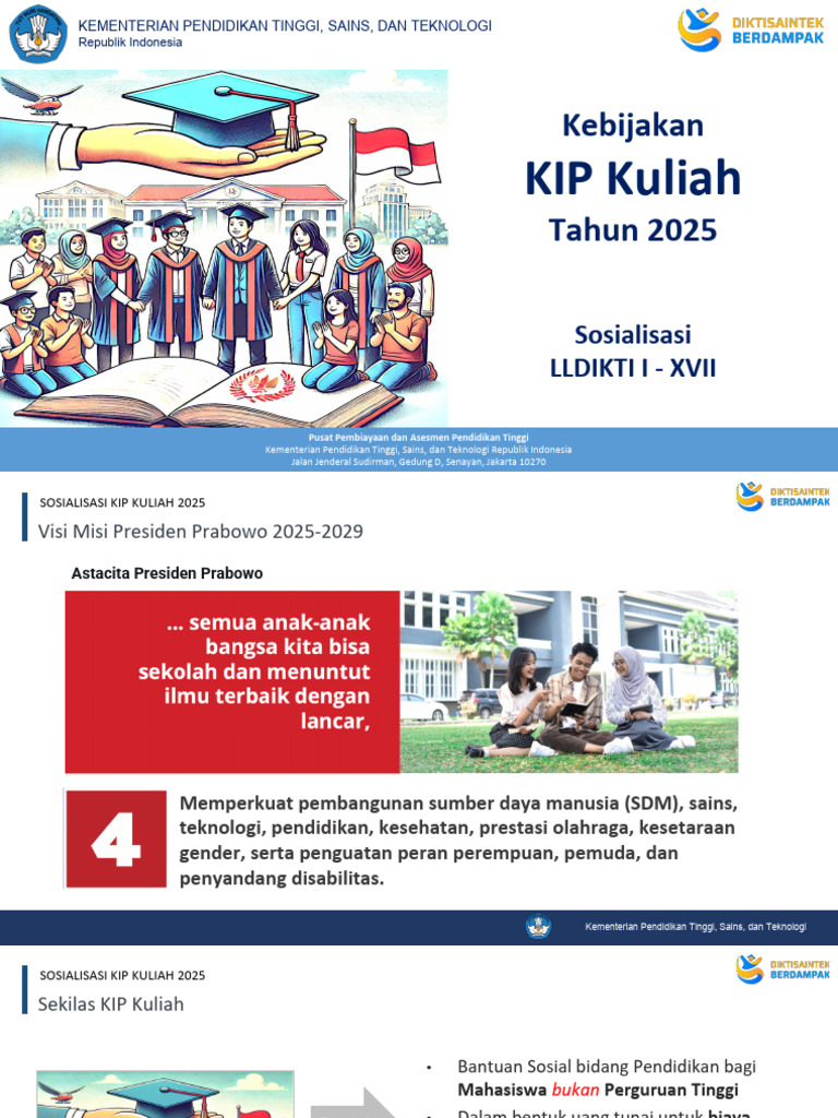 Kebijakan KIP Kuliah LLDIKTI 2025 | PDF
