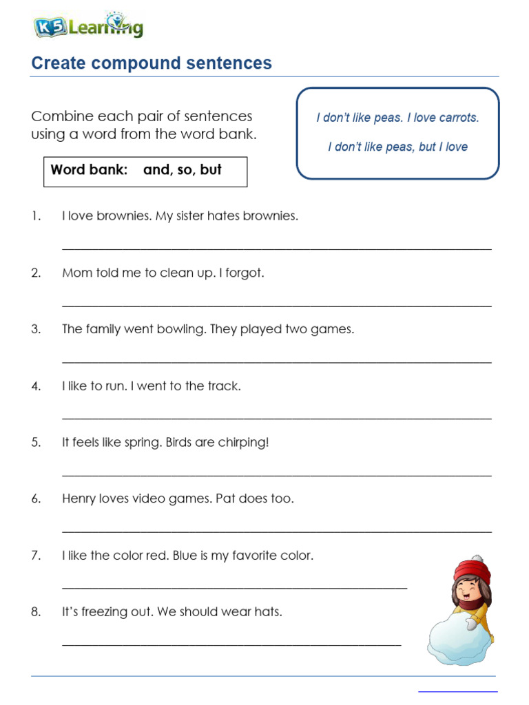Grade 2 Compound Sentences D | PDF