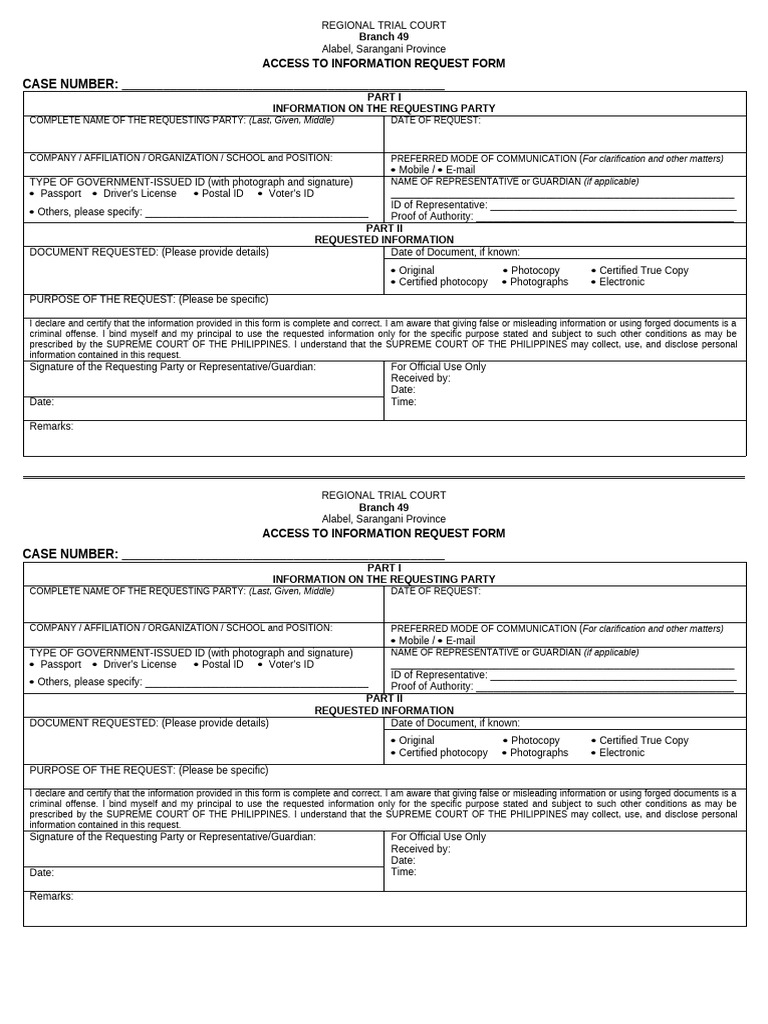 RTC49 - Access To Information | PDF | Signature | Justice