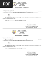 Certificate of Appearance - Template | PDF
