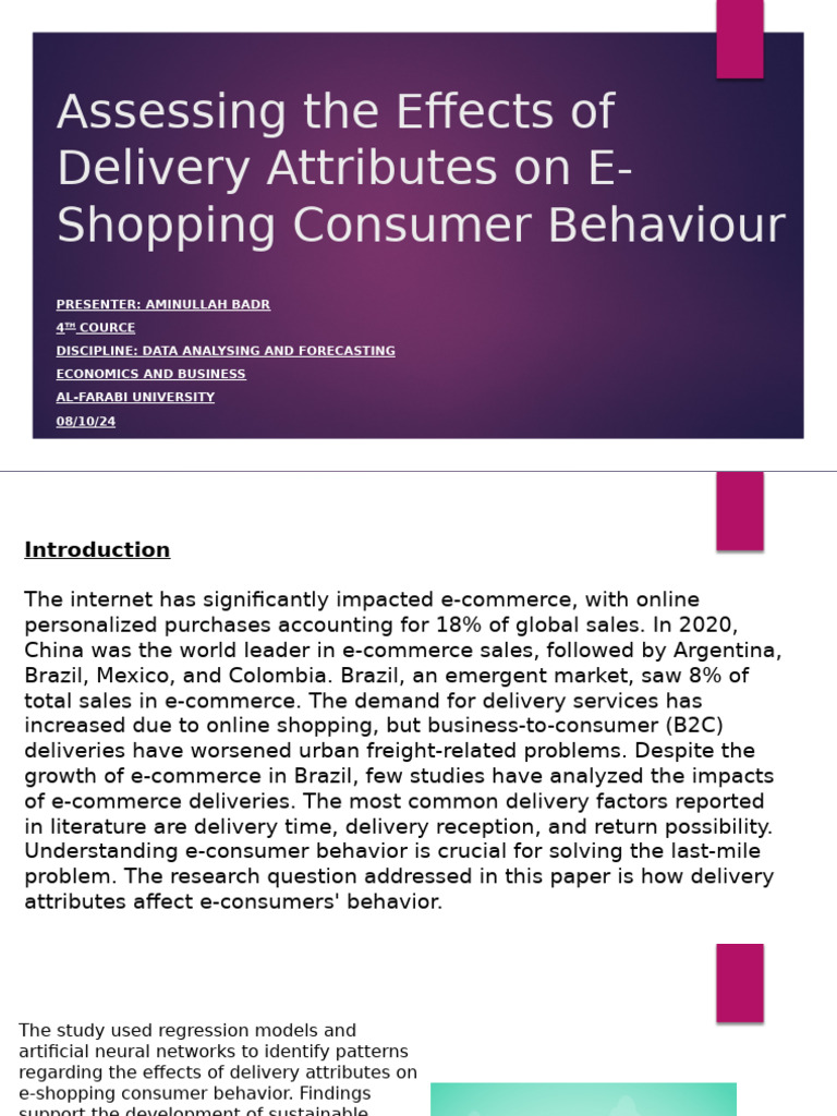Assessing The Effects of Delivery Attributes On E-Shopping Consumer ...